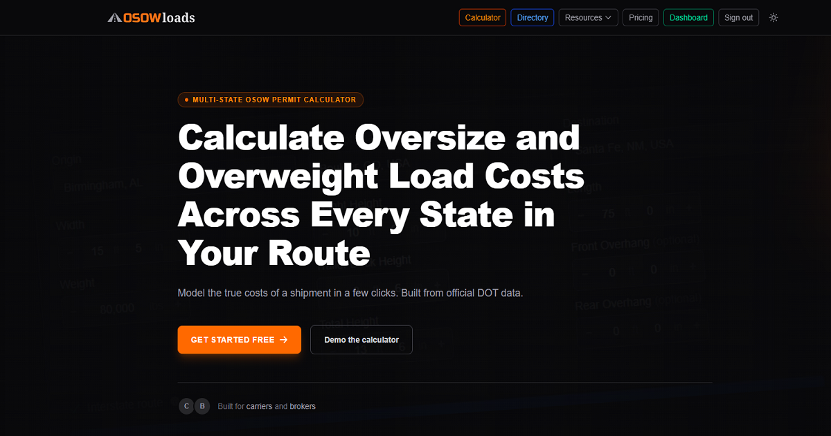 Oversize Load Permit Cost Calculator | Multi-State Route Planner